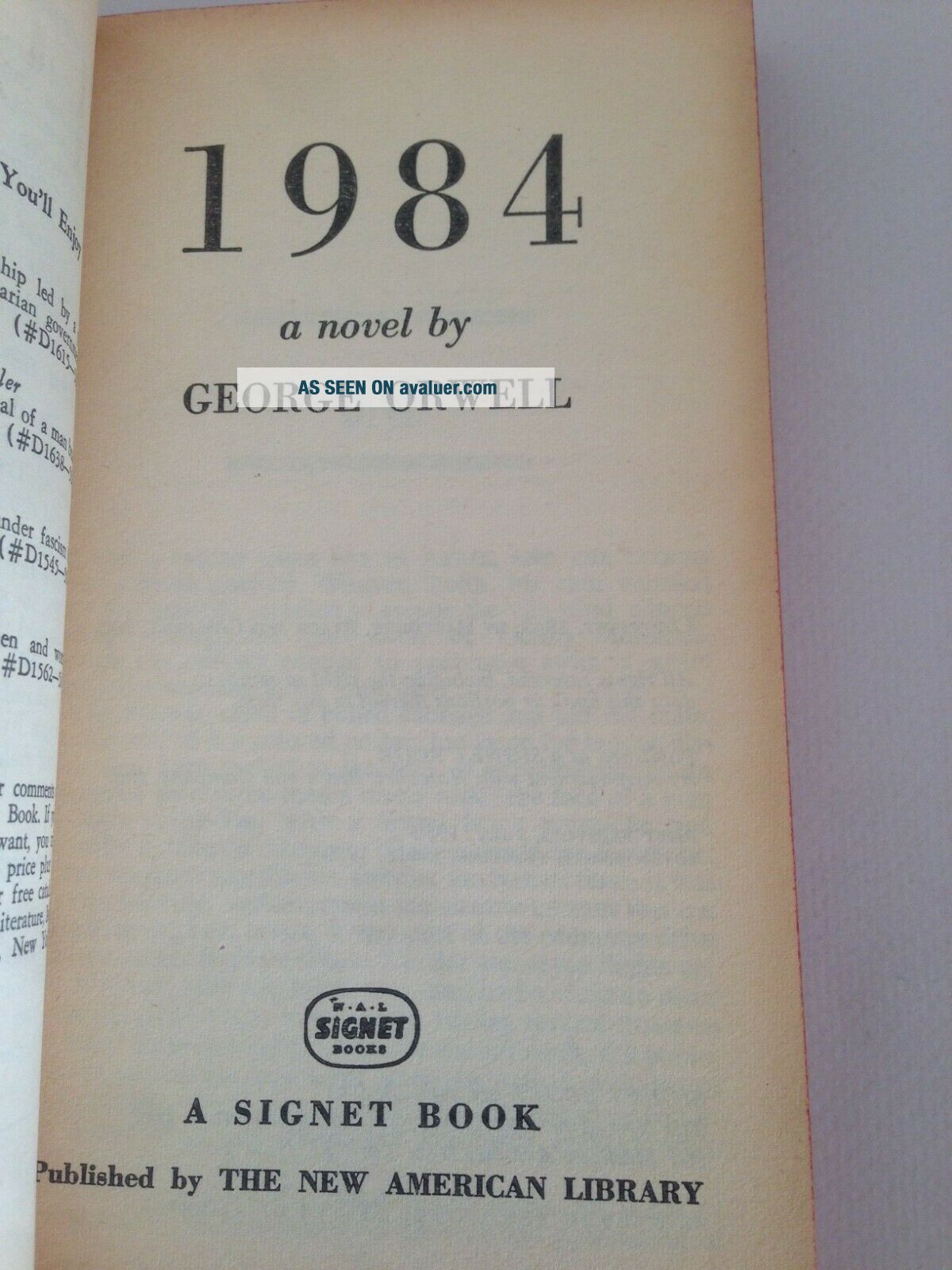 1984 By GEORGE ORWELL 1959 Signet / Vintage Paperback | #7621241