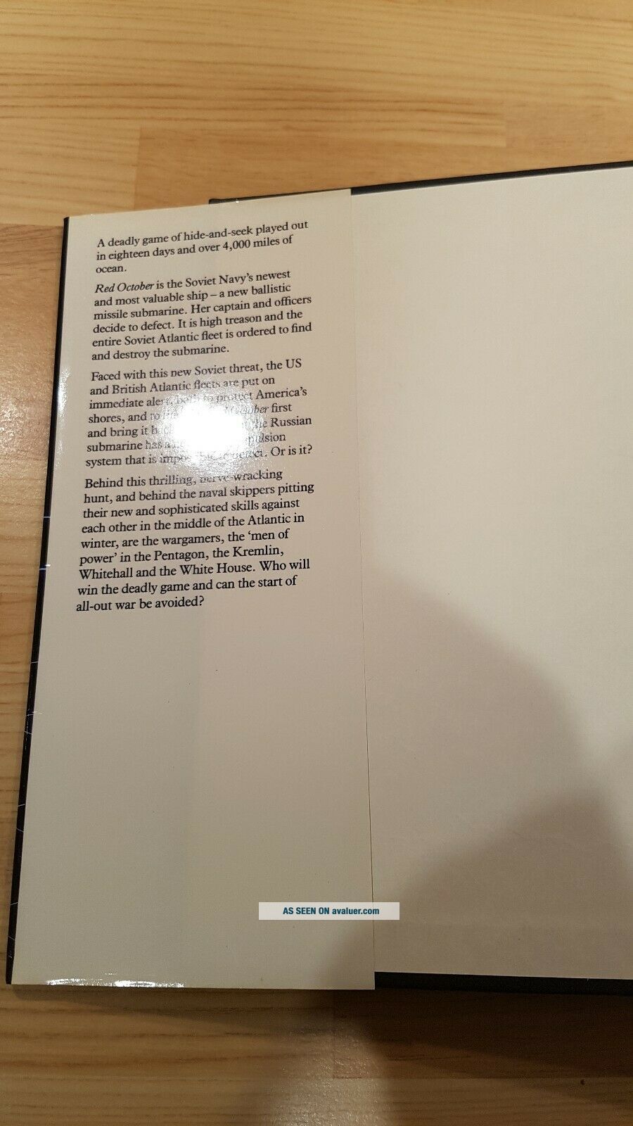 Tom Clancy The Hunt For Red October First Edition 2nd Reprint 1985 ...
