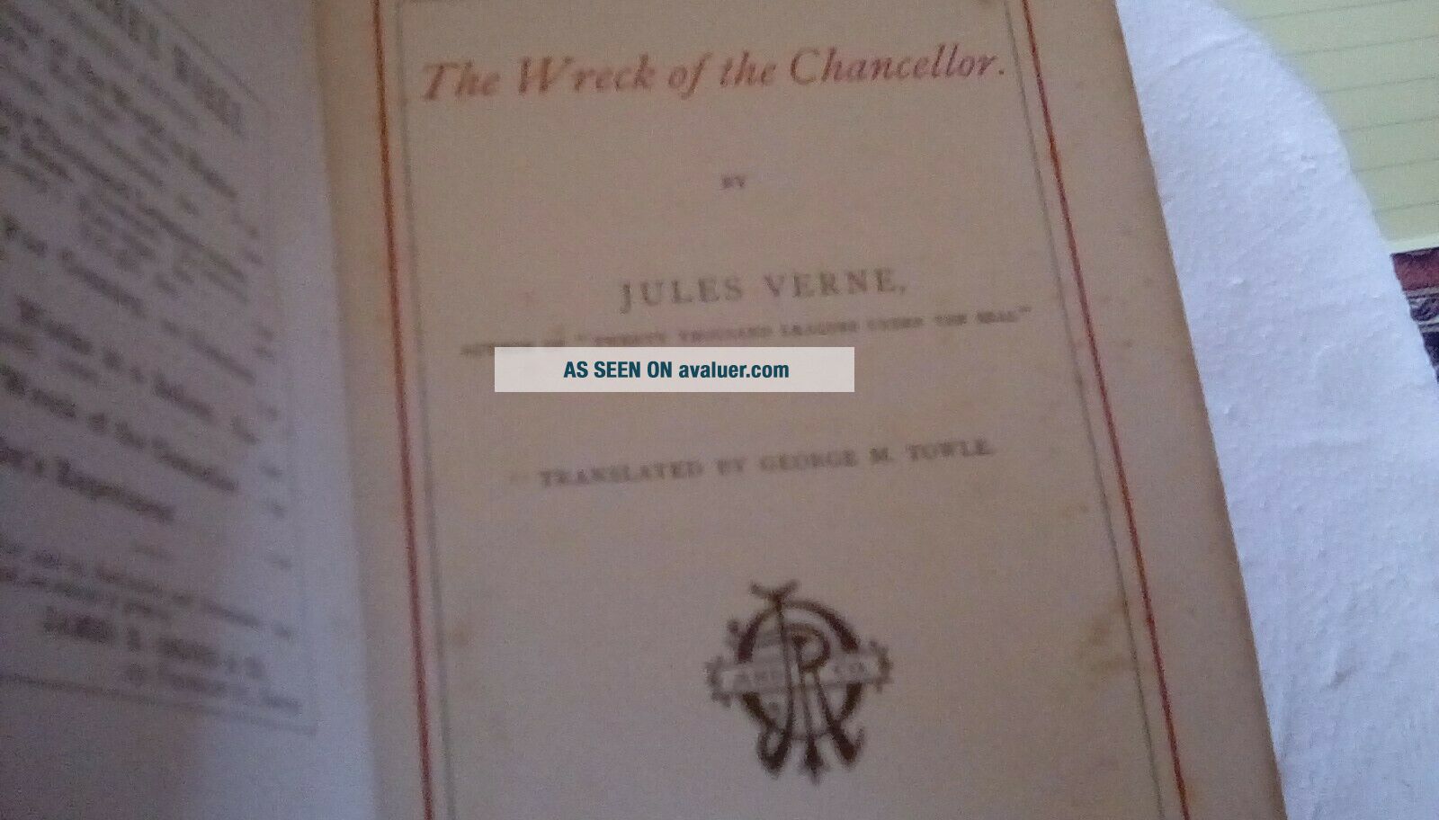 Jules VERNE / The Wreck Of The Chancellor First Edition 1875 | #7649954
