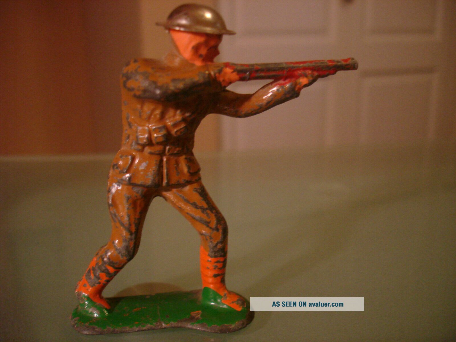 Vintage Barclay Manoil Lead Soldier Standing Firing Rifle. | #7651435