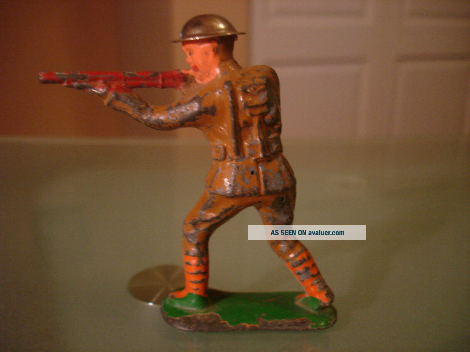 Vintage Barclay Manoil Lead Soldier Standing Firing Rifle. | #7651435