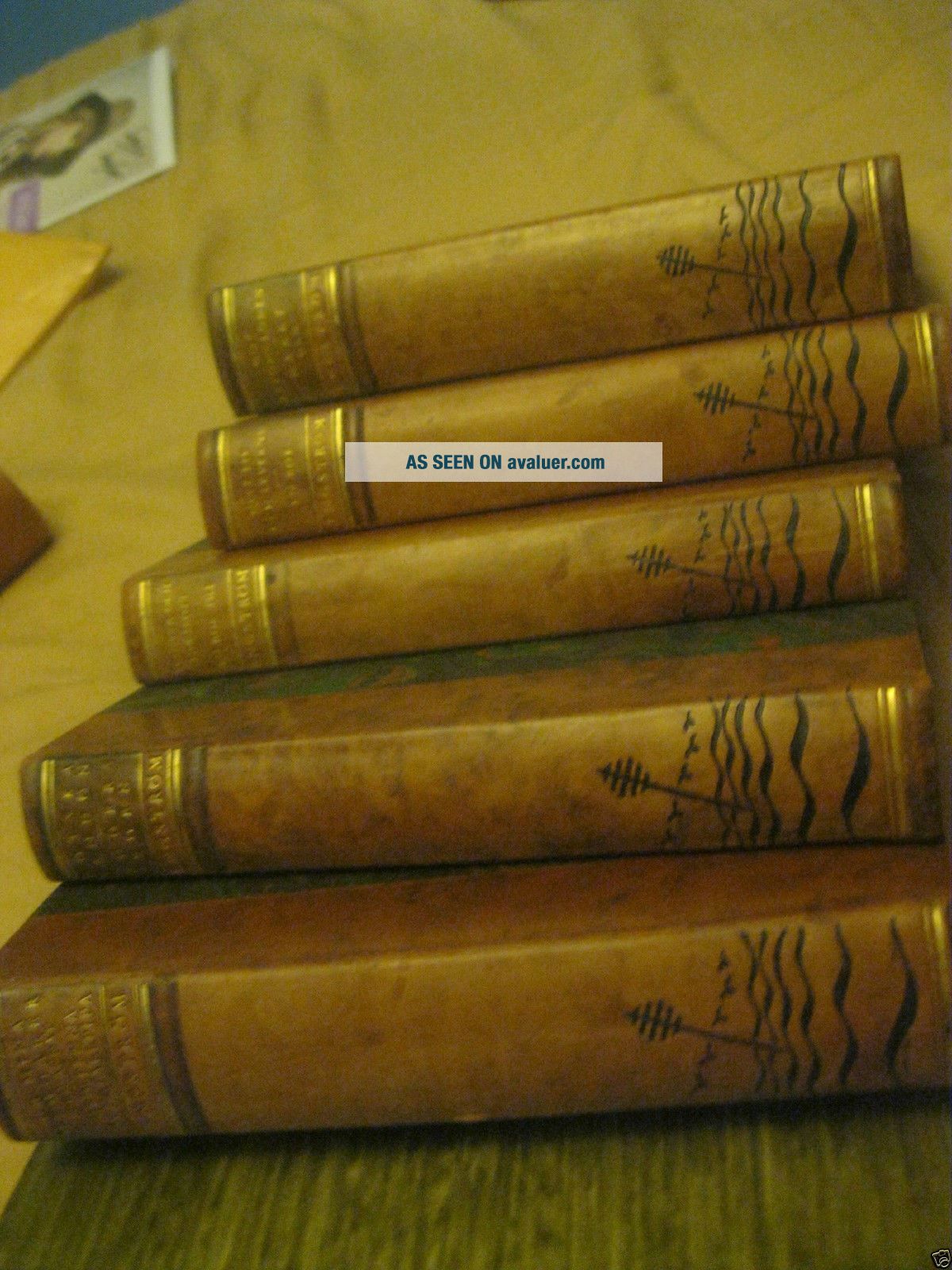 Group Of 7 Leather Bound Books By Albert Engstromcirca 1939 | #7661812