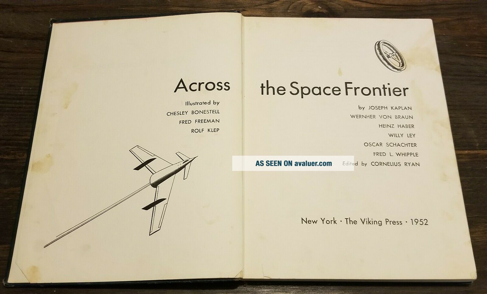 1952 Across The Space Frontier Joseph Kaplan 1st Travel Rocket Werner ...