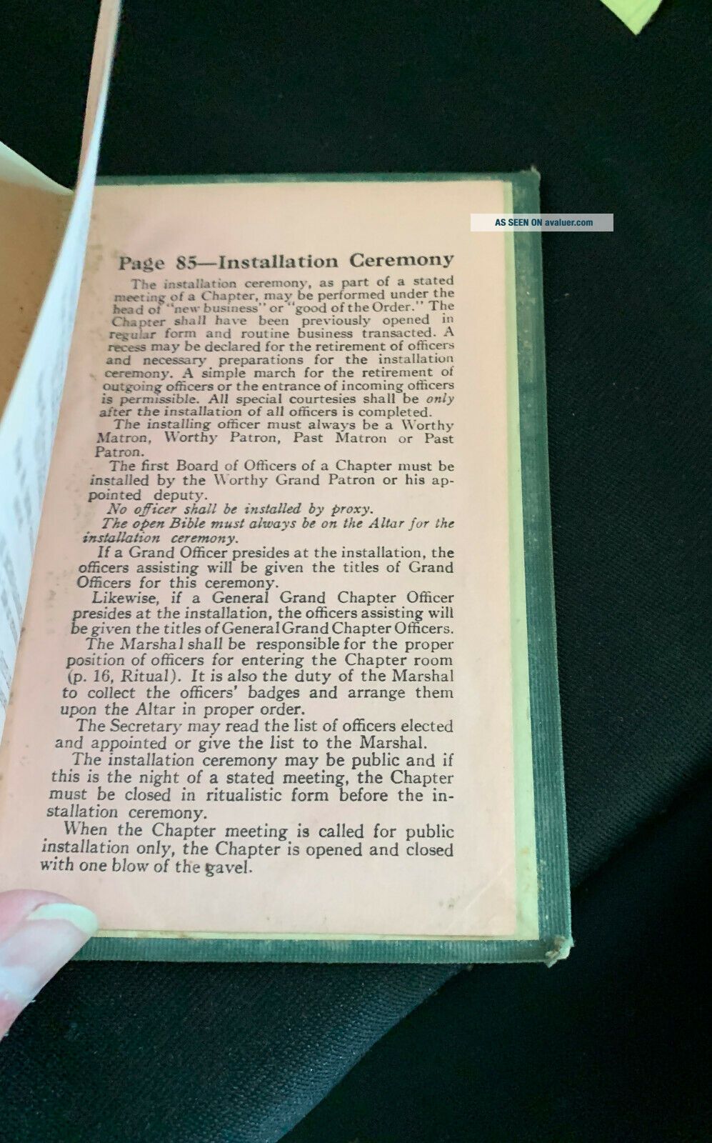 Ritual Order Of The Eastern Star 1929 Masonic Published By General ...