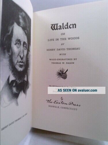 WALDEN OR LIFE IN THE WOODS Easton Press (Ltd Ed) By Henry David ...
