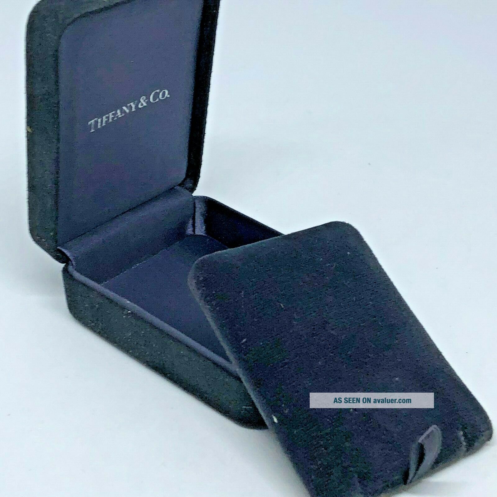 Vintage Tiffany & Co Empty Blue Or Blue Suede Presentation Necklace Box ...
