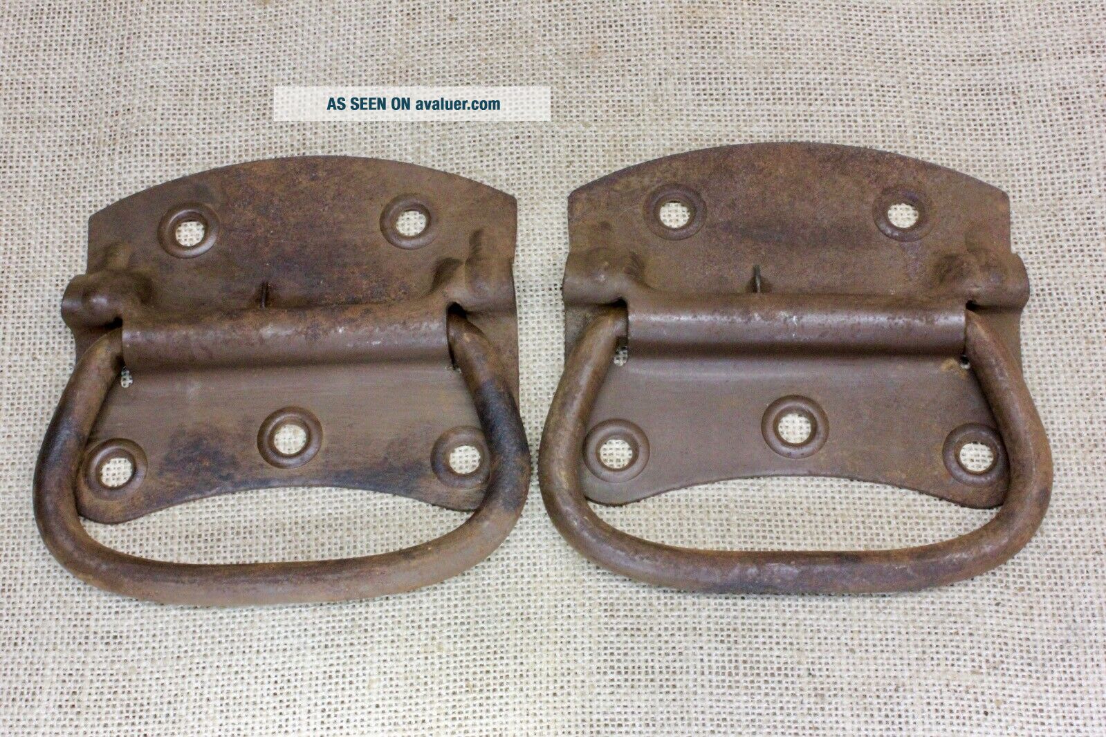 2 Old Tool Box Drop Handles Drawer Rusty Pull Rustic Barn 5 1/4 ...