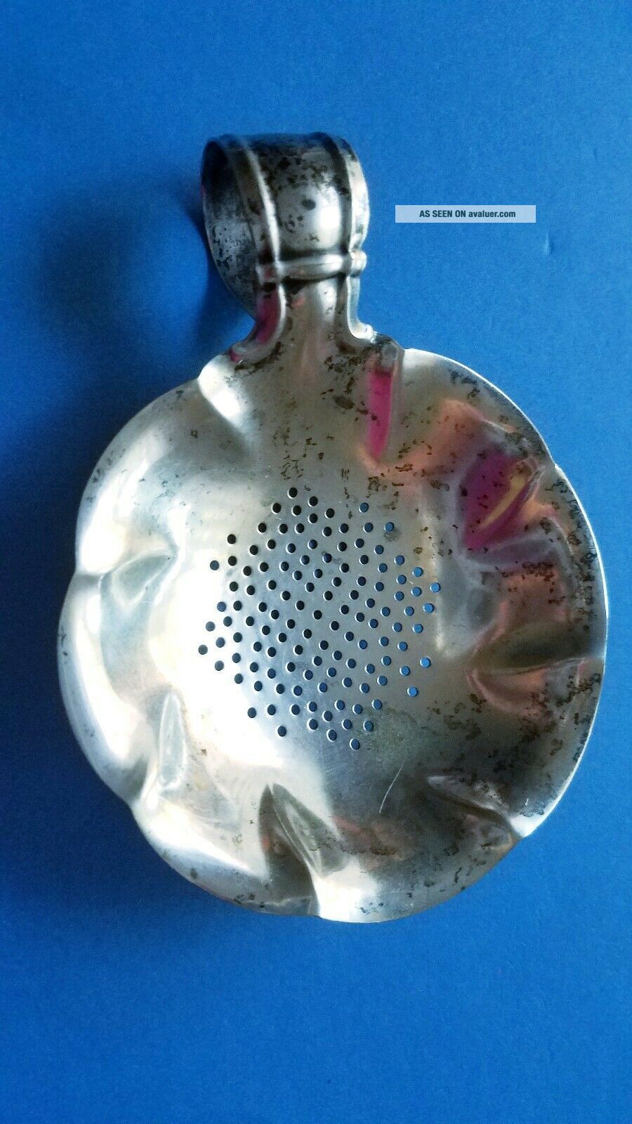 ANTIQUE VINTAGE SILVER PLATED TEA BAG STRAINER SPOON | #7709418