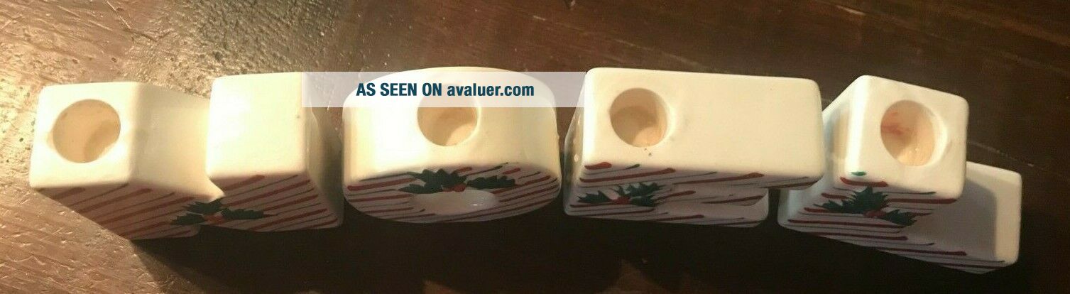 Vintage Ceramic Christmas NOEL Letters Candle Holders JAPAN | #7714534