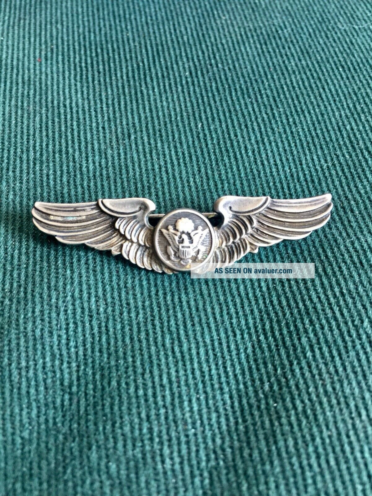 Vintage WW II Sterling Silver Air Force Wings Pin Brooch Army Military ...
