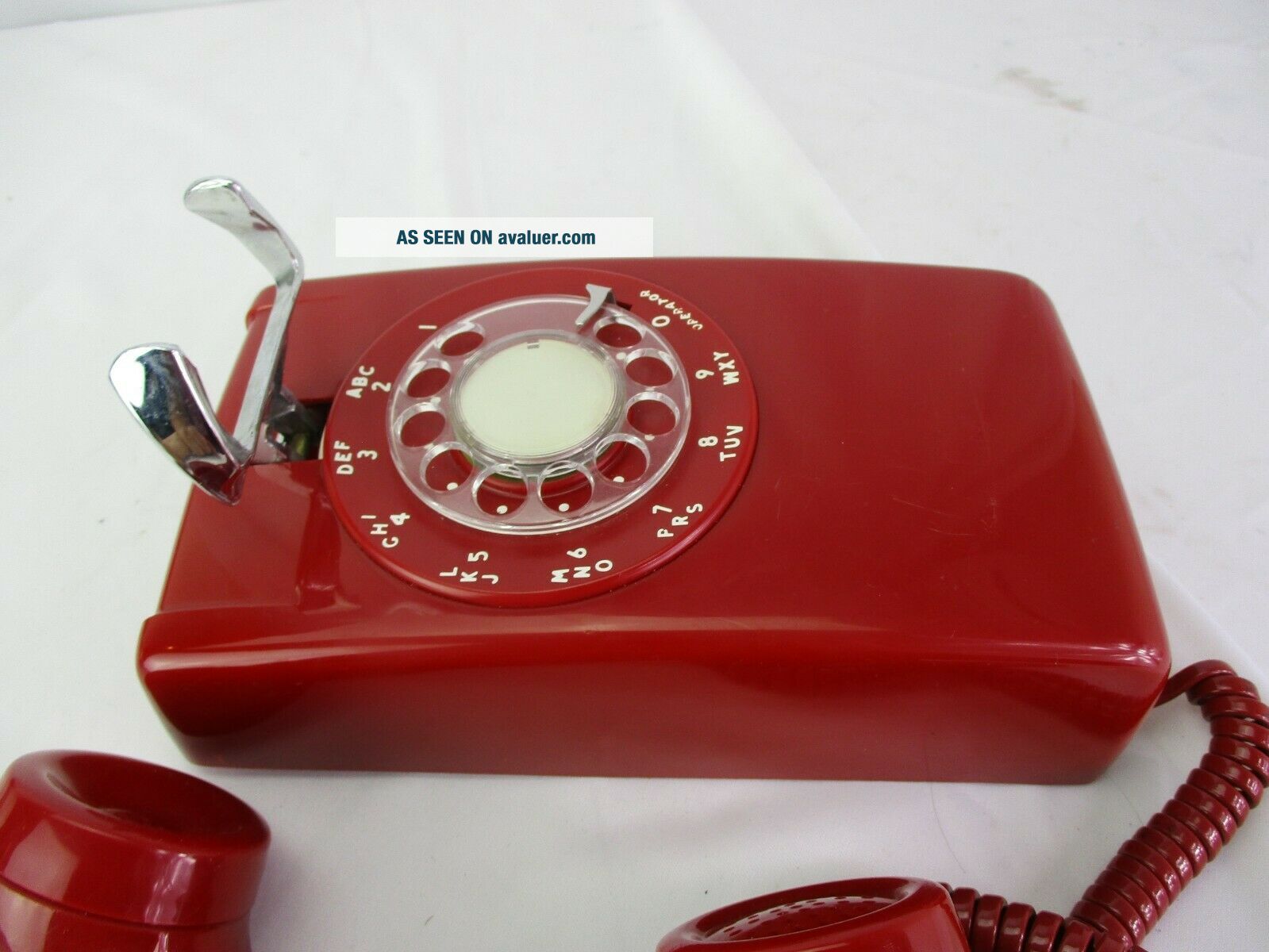 VTG 1982 RED ROTARY DIAL PHONE ITT TELEPHONE | #7732102