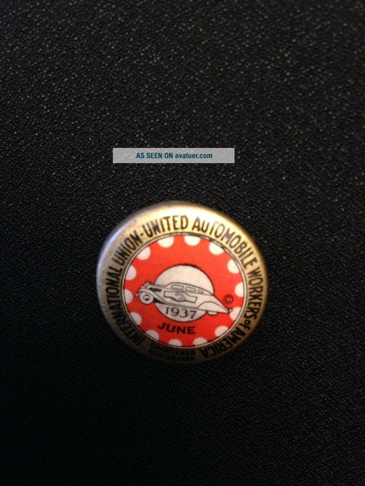 Vintage Labor Union Button Pin 1937 United Automobile Workers Of ...