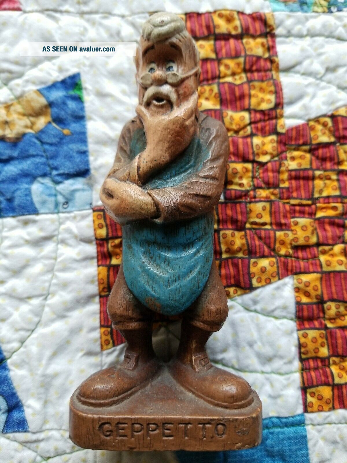 WALT DISNEY ' S PINOCCHIO GEPPETTO STANDING SYROCO WOOD FIGURINE ...