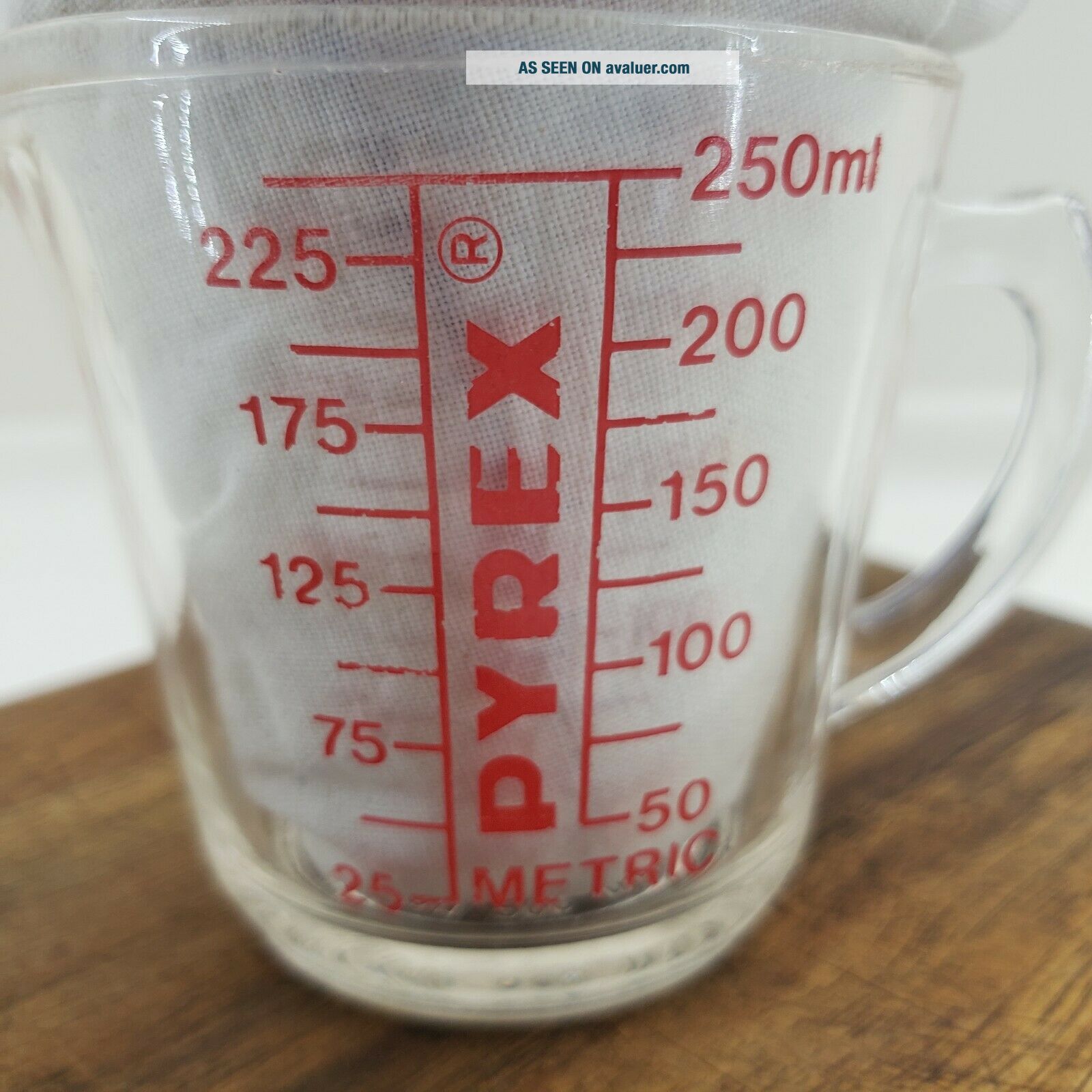 Double Stamp Error Vintage Pyrex 1 Cup Glass Measuring Red D Handle 508 ...