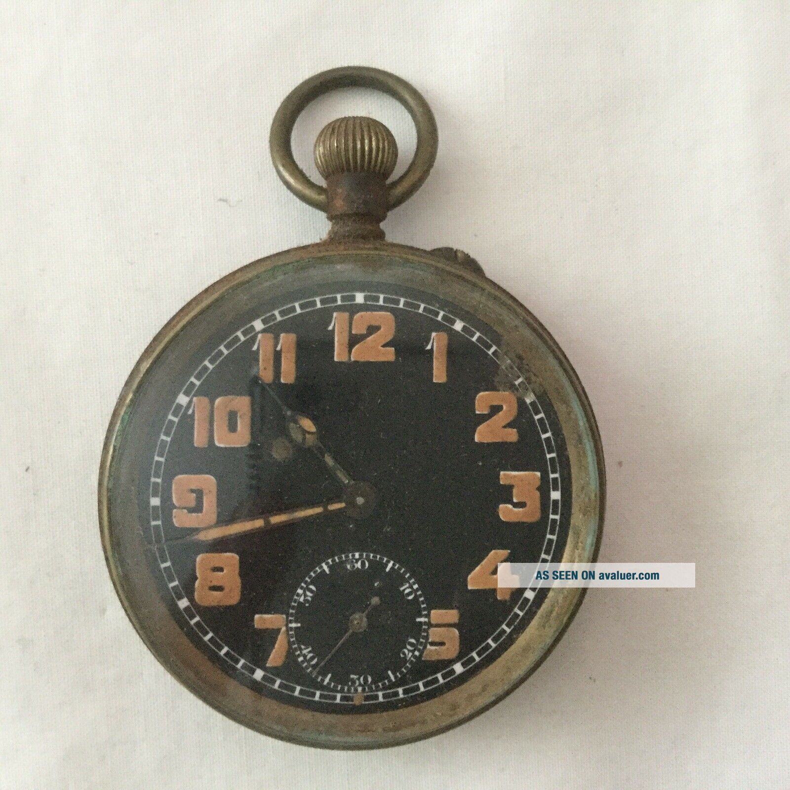 VINTAGE ENIGMA BREVETS POCKET WATCH BLACK DIAL MILITARY STYLE | #7736375