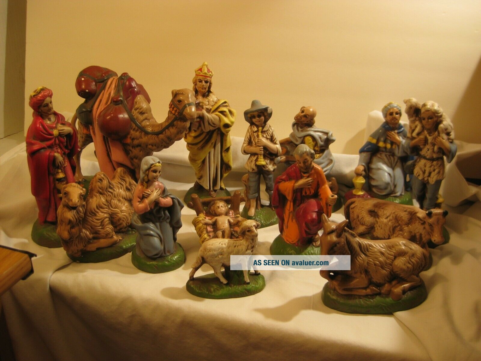 VTG Atlantic Mold 14 Pc Christmas Nativity Scene Ceramic Hand - Painted ...