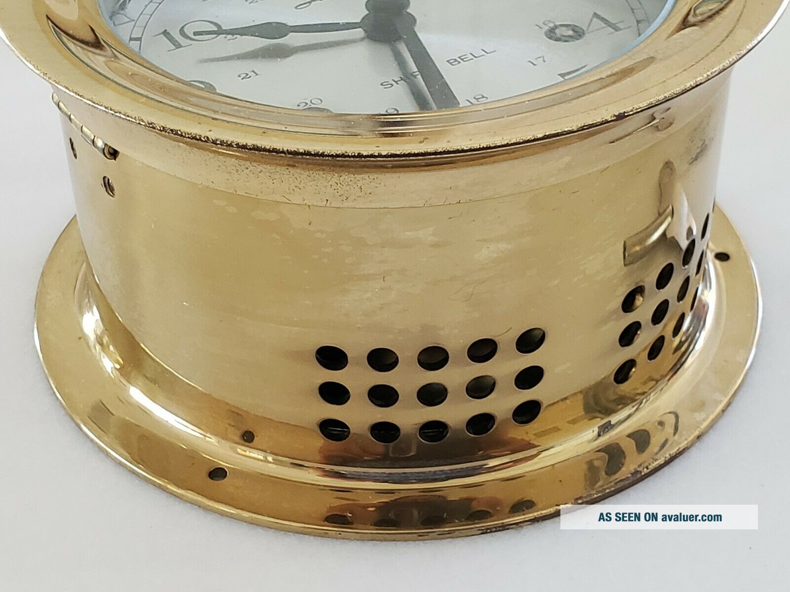 Vintage Airguide Ships Bell Clock Brass 5 Inch Face For Repair Wind Up ...
