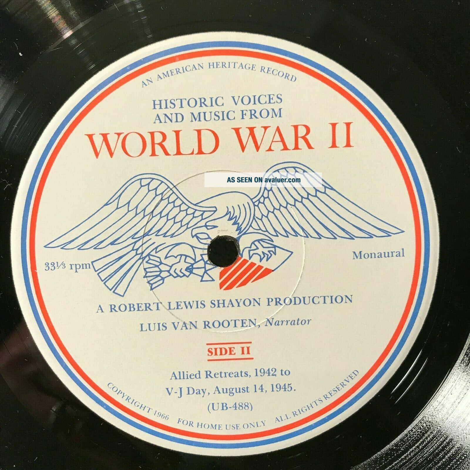 Vintage WORLD WAR II - Historic Music And Voices LP Vinyl Record ...