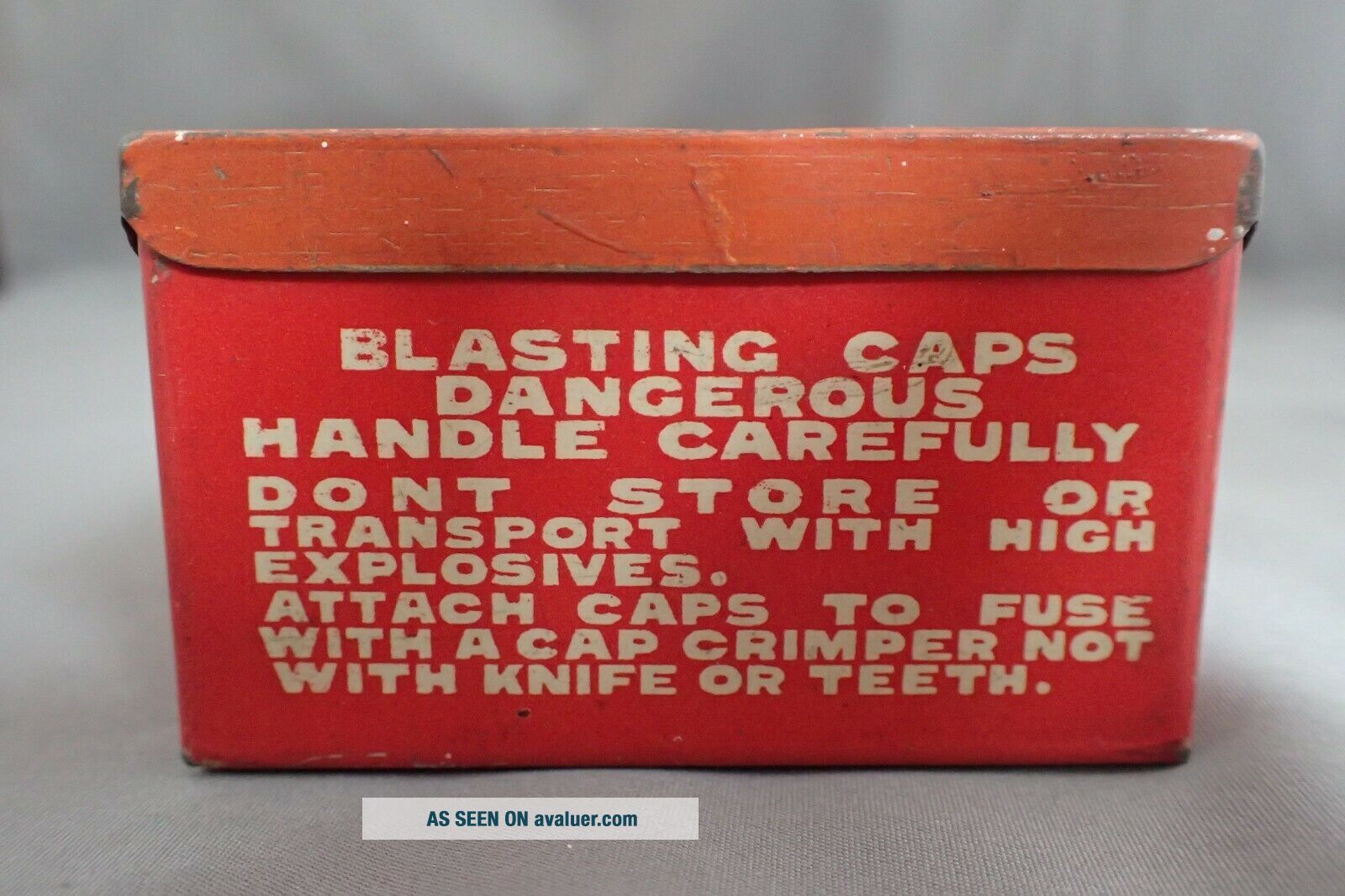 VINTAGE ADVERTISING DUPONT MINING BLASTING CAPS TIN NEMOURS COMPANY ...