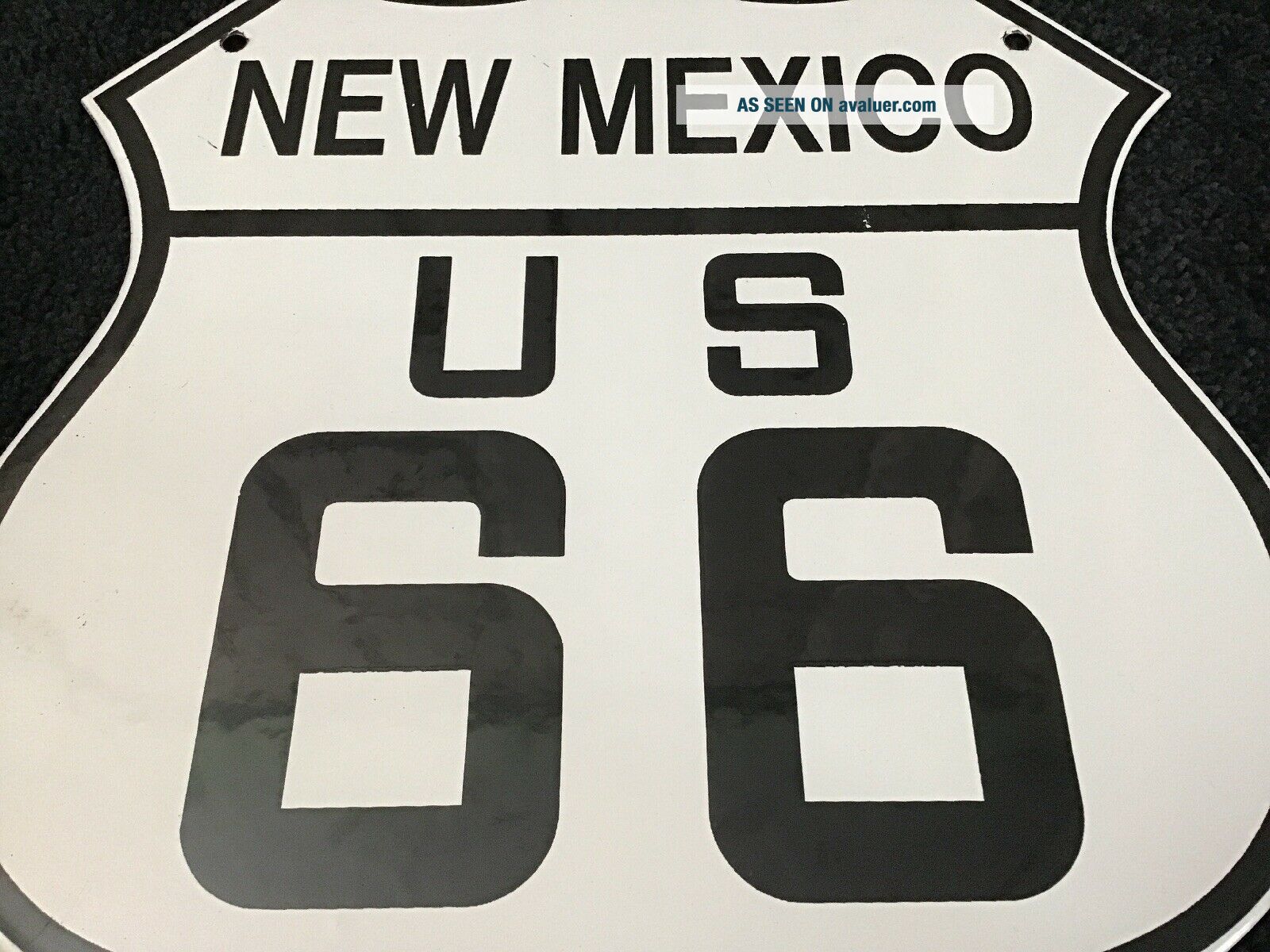 VINTAGE MEXICO ROUTE 66 PORCELAIN ENAMEL SIGN 11 3/4 LOBOS GAS OIL ...