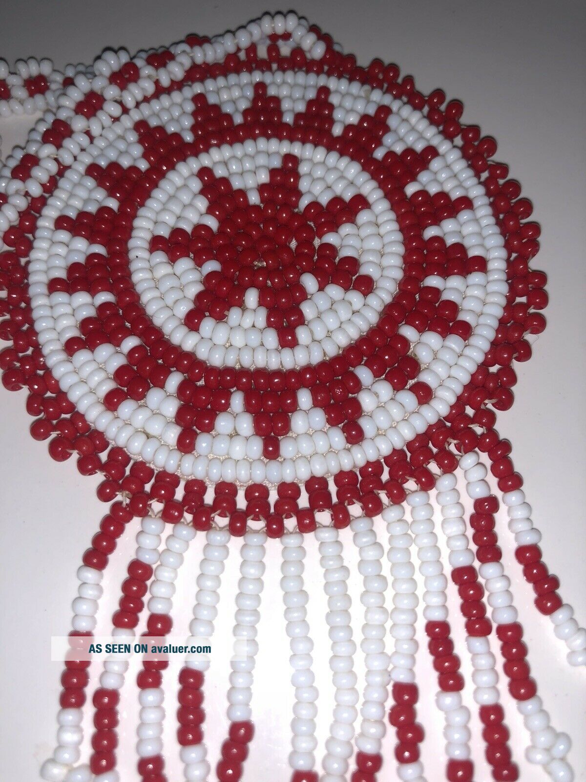 Vintage Native American Handmade Necklace Seed Bead Star Medallion 19in ...