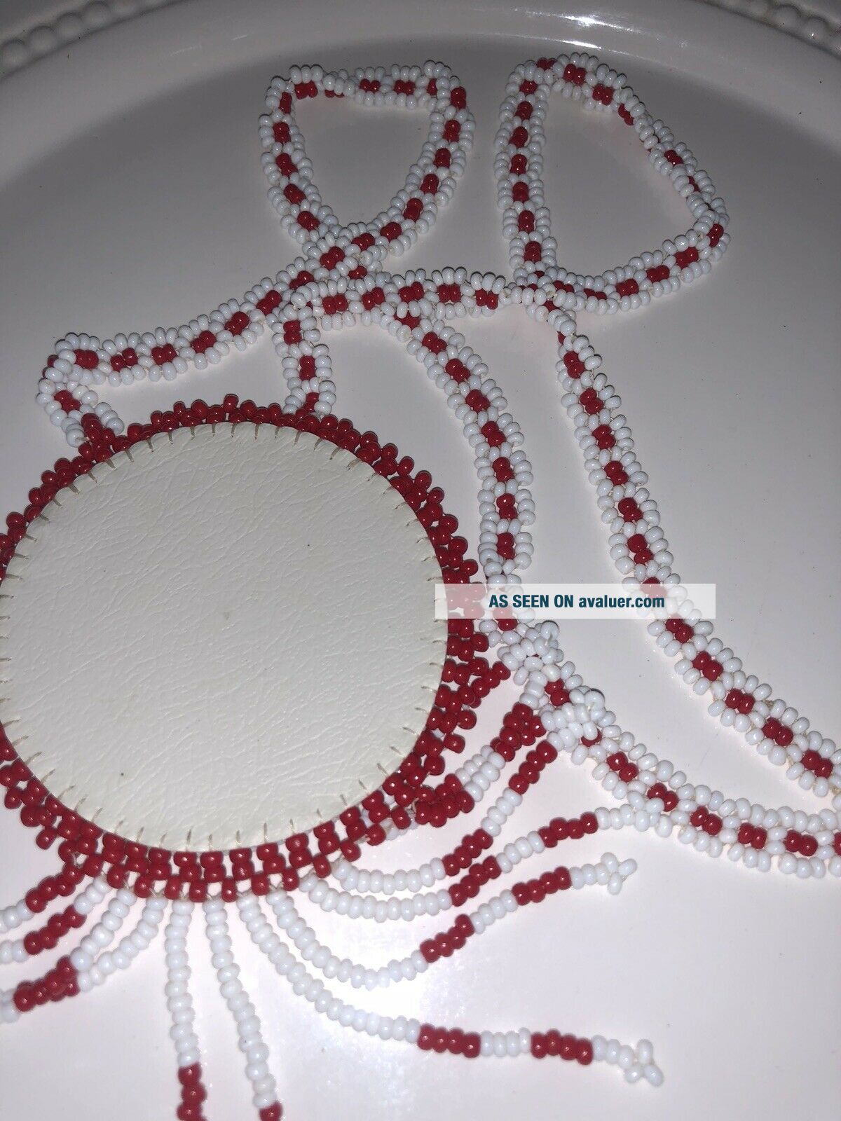 Vintage Native American Handmade Necklace Seed Bead Star Medallion 19in ...
