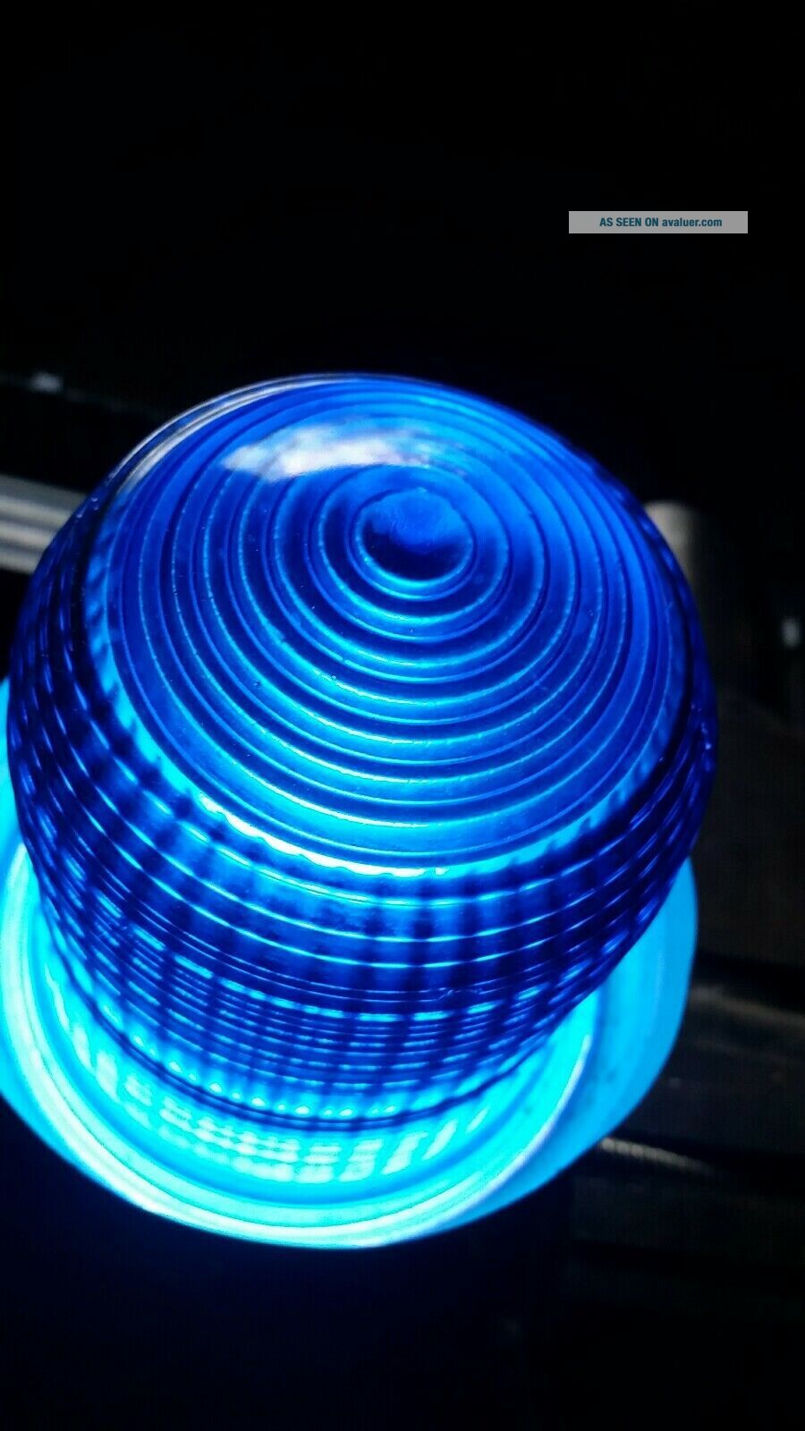 Vintage Cobalt Blue Heavy Glass Beacon Light Cover Airport /marine ...