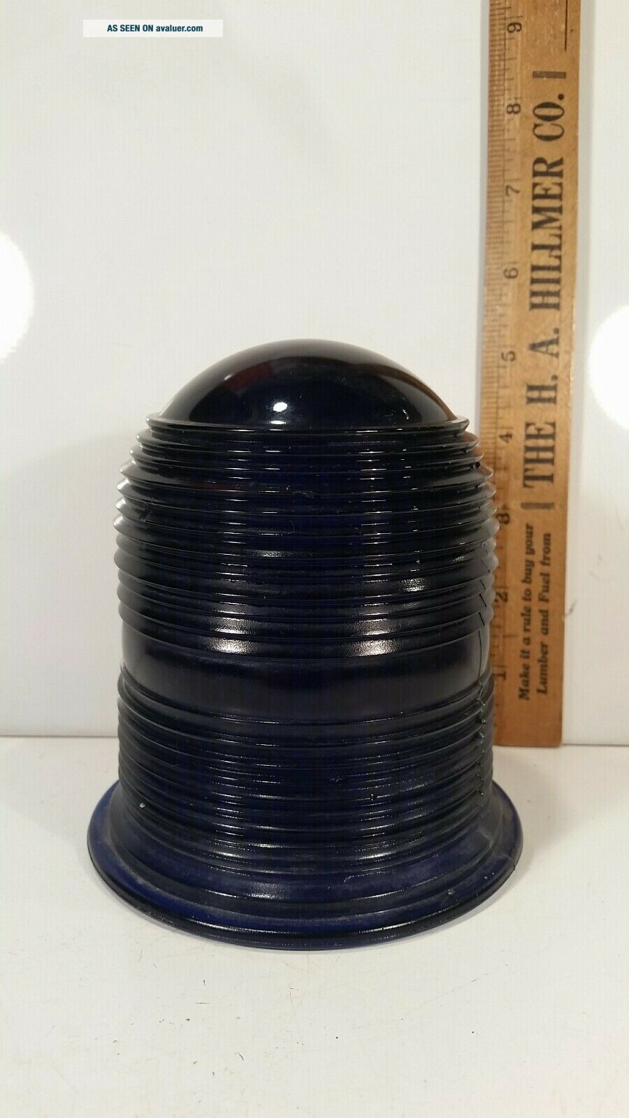 Vintage Cobalt Blue Heavy Glass Beacon Light Cover Airport /marine ...