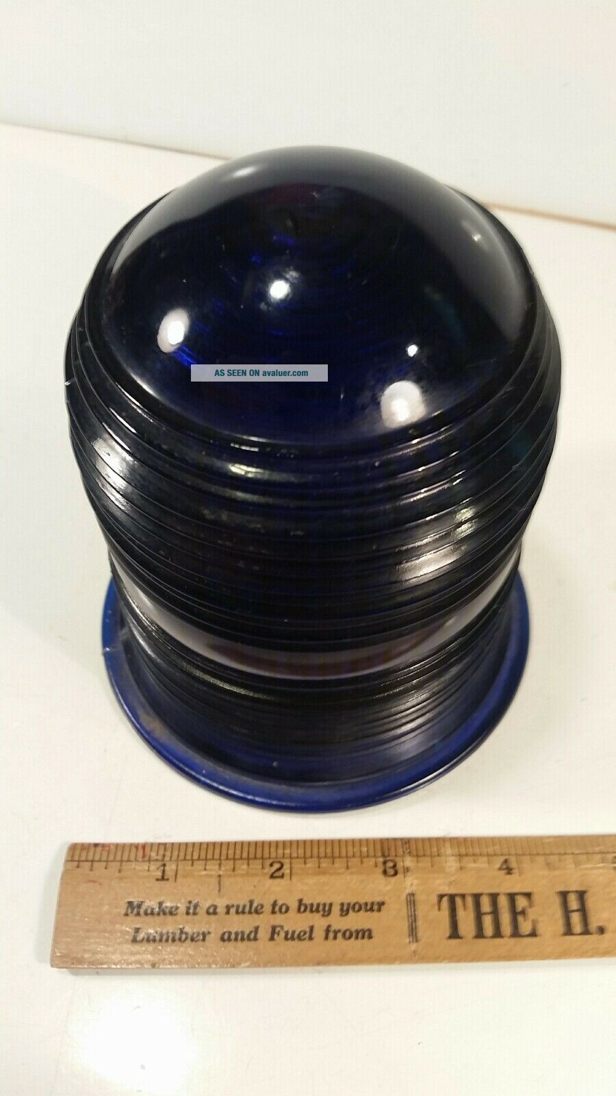 Vintage Cobalt Blue Heavy Glass Beacon Light Cover Airport /marine ...