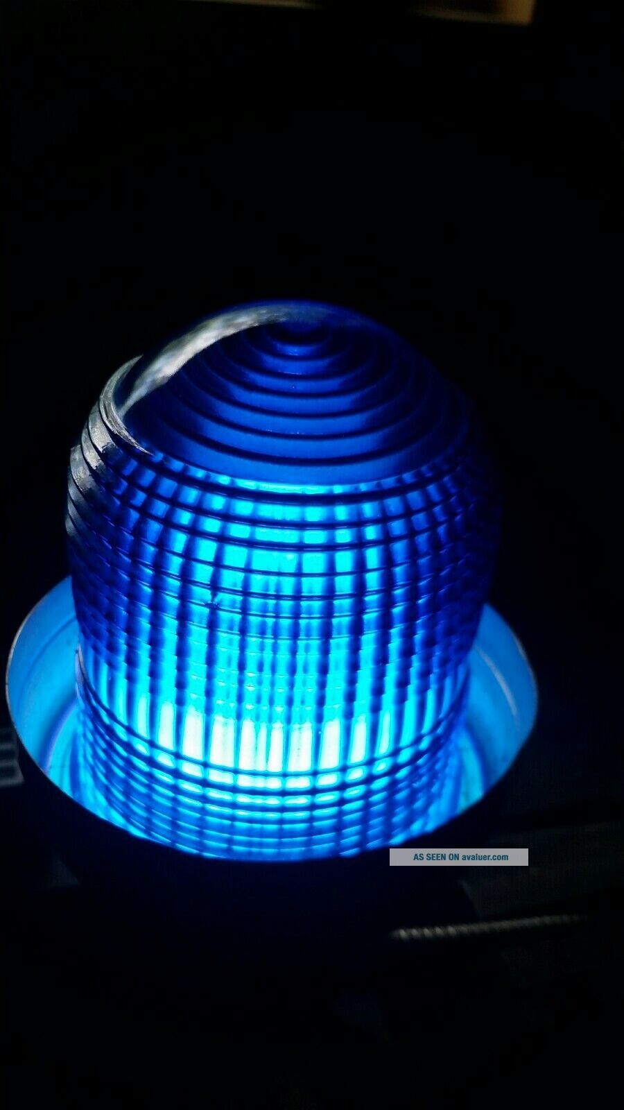 Vintage Cobalt Blue Heavy Glass Beacon Light Cover Airport /marine ...