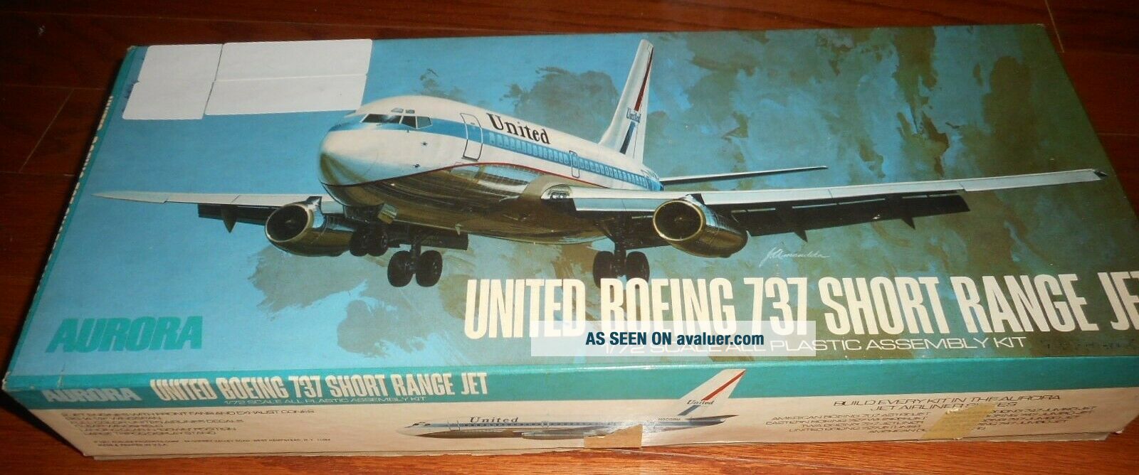 Vintage 1971 Aurora 1/72 Aircraft Model Kit United Boeing 737 Short ...