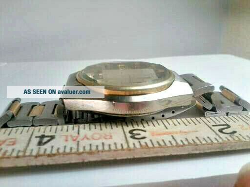 VINTAGE MENS SEIKO DX AUTOMATIC 17J WATCH WITH BEVELED CRYSTAL, 2 TONE ...
