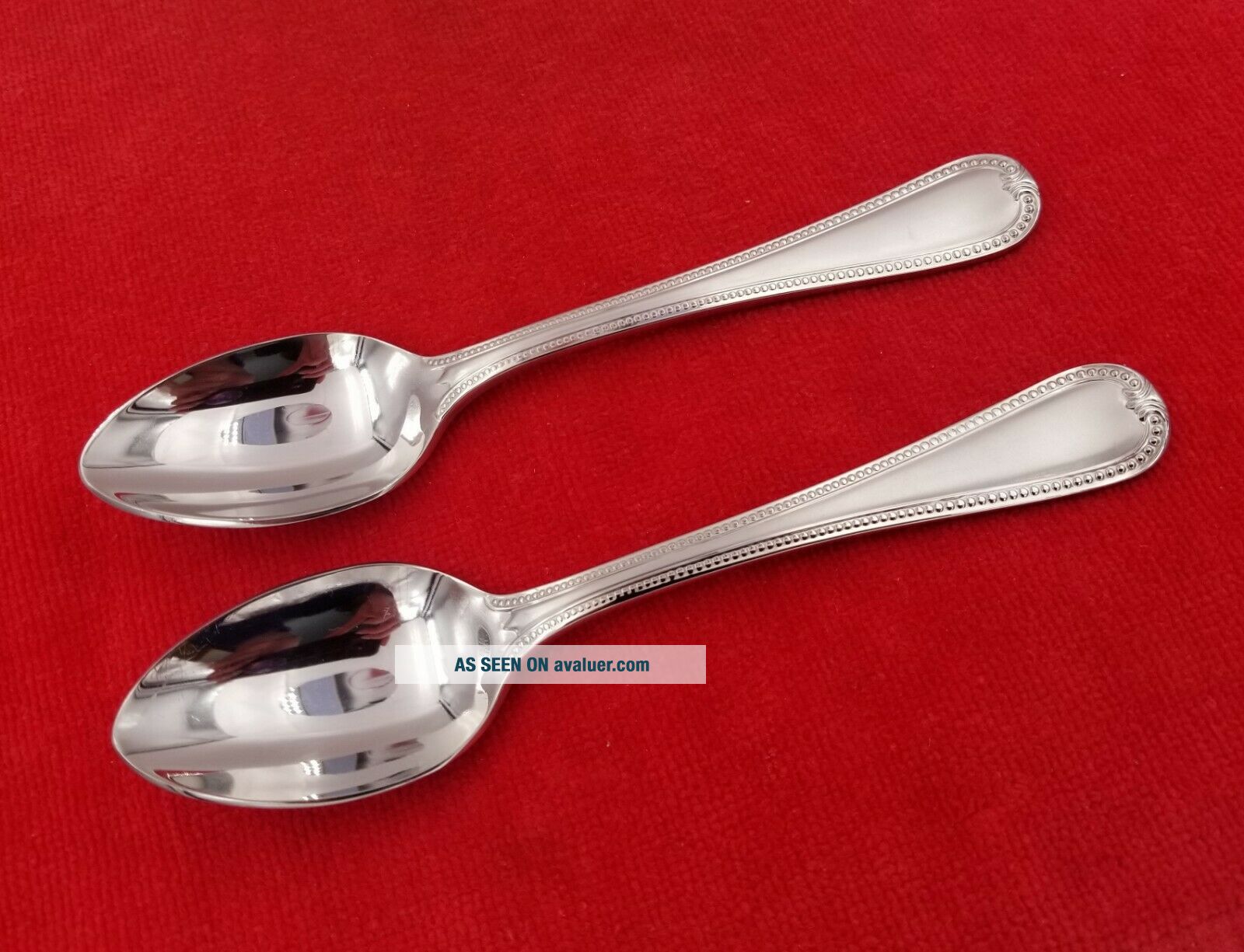 2 Oval Place Soup Spoons Vintage Jewel Frosted Lenox Stainless Flatware ...