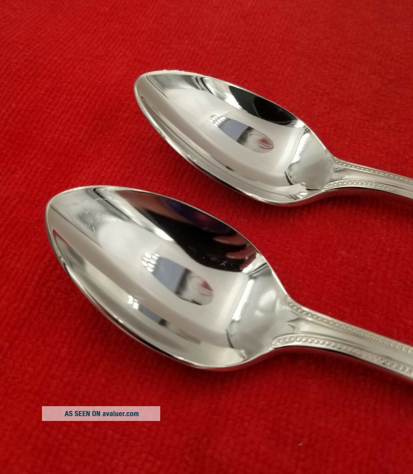 2 Oval Place Soup Spoons Vintage Jewel Frosted Lenox Stainless Flatware ...