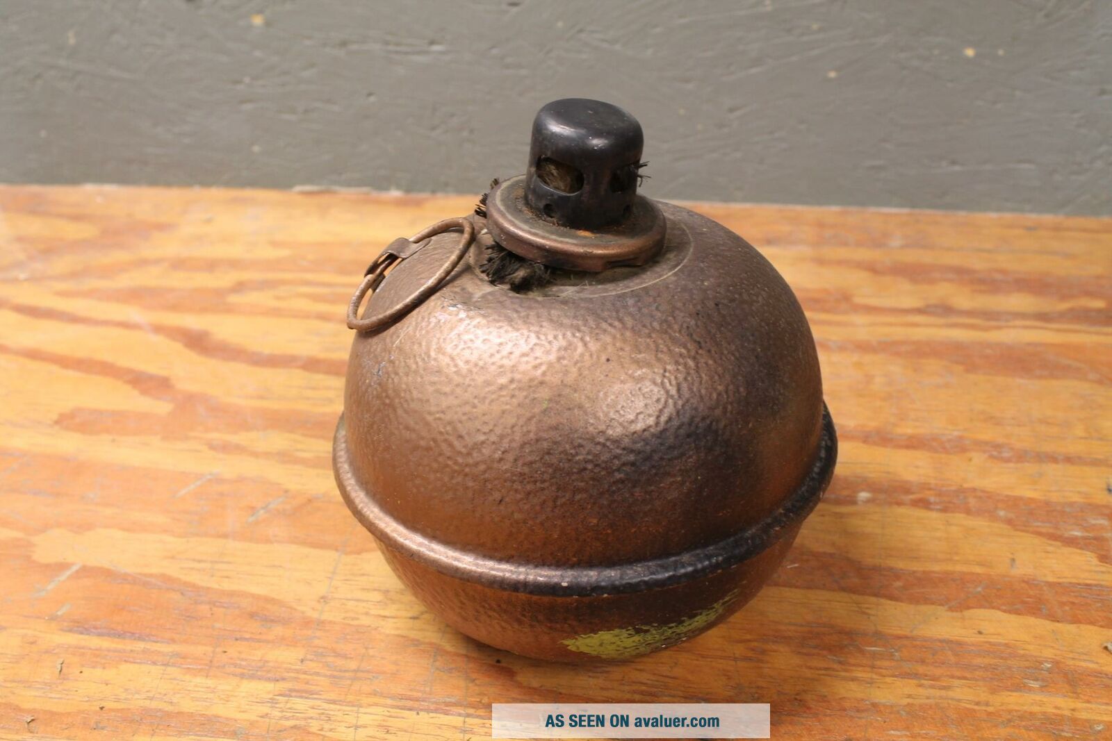 VINTAGE BRONZE TONE TORCH SMUDGE POT STATE HWY ROAD CONSTRUCTION ...