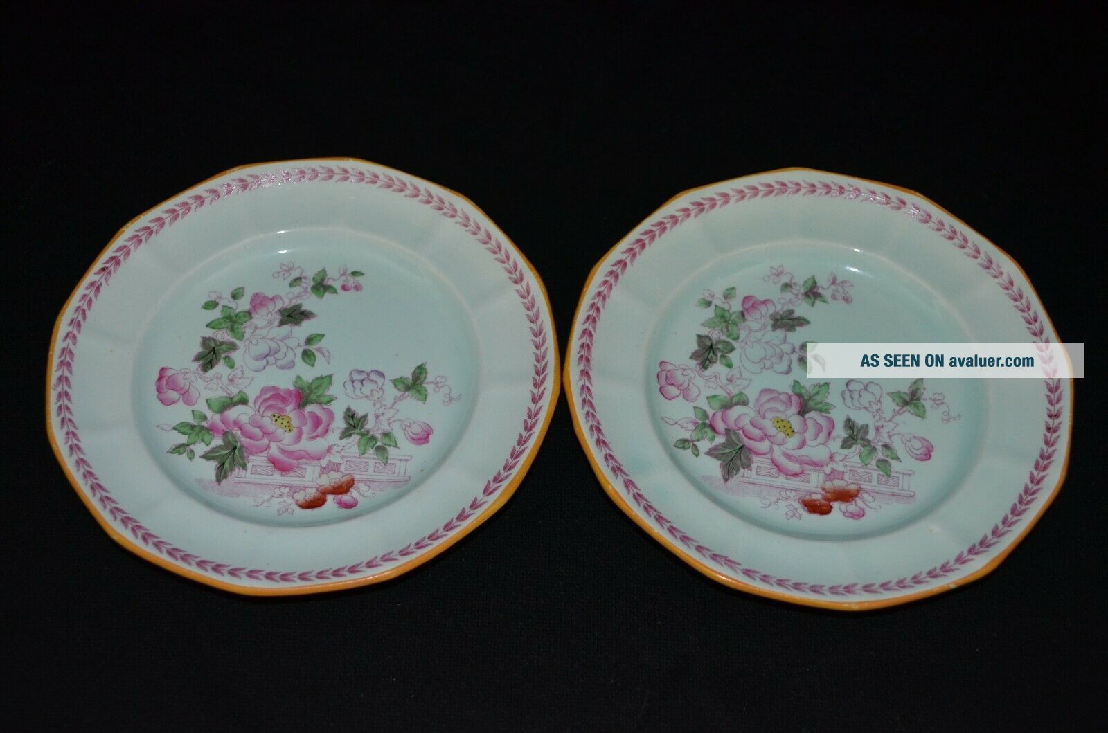 Vintage Adams Calyx Ware Ironstone Metz England B/B Plates | #7801264