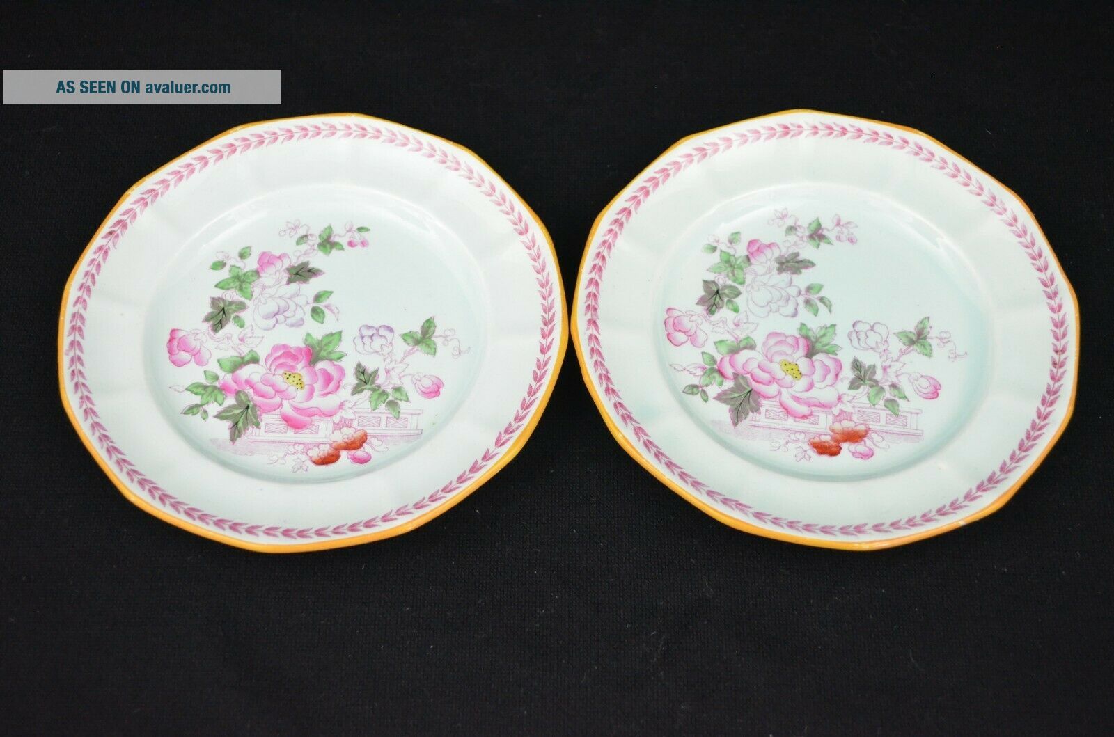 Vintage Adams Calyx Ware Ironstone Metz England B/B Plates | #7801264