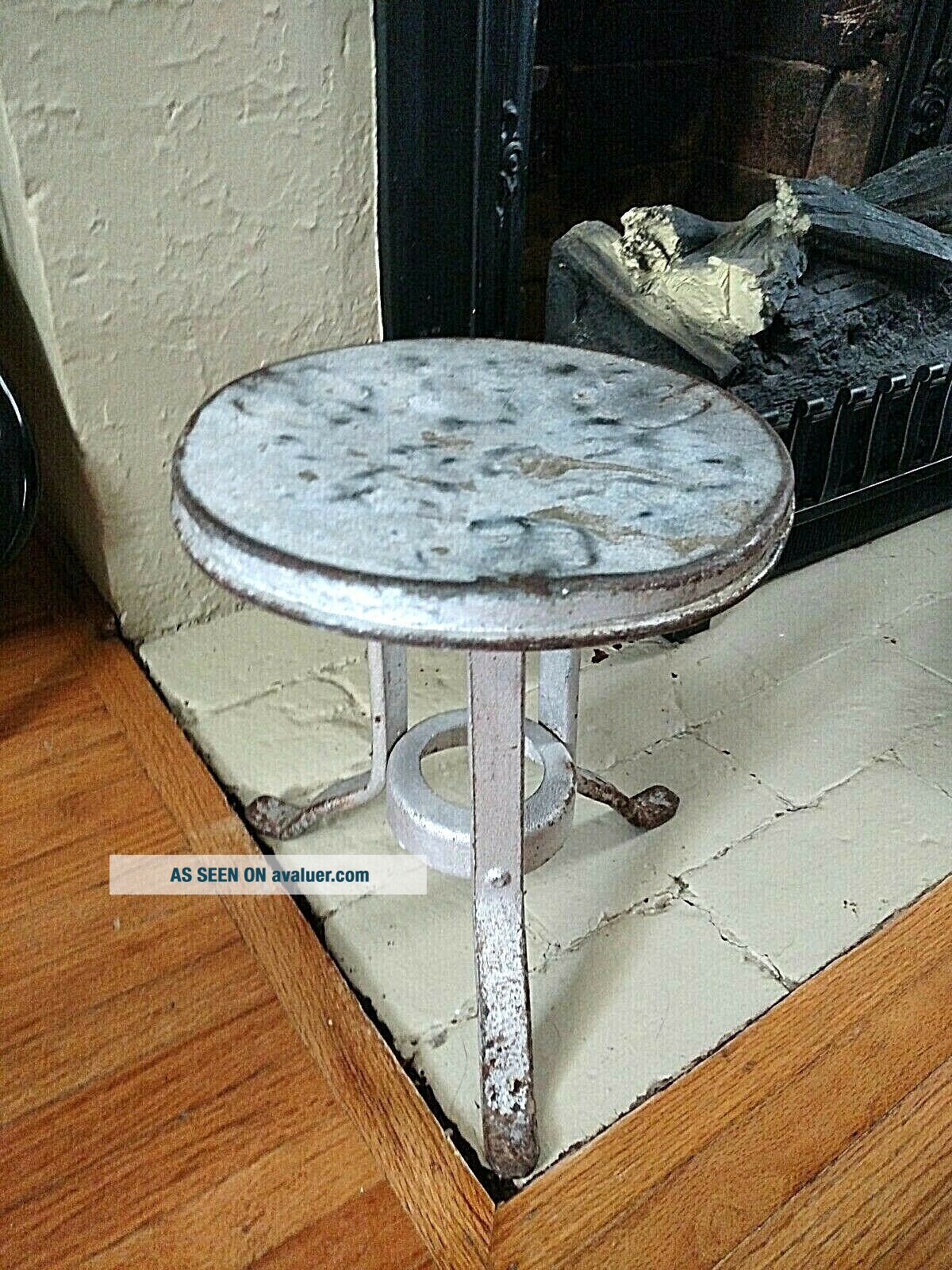Vintage Milk Milking Stool Industrial Metal Primitive Farm Cattle Cow ...