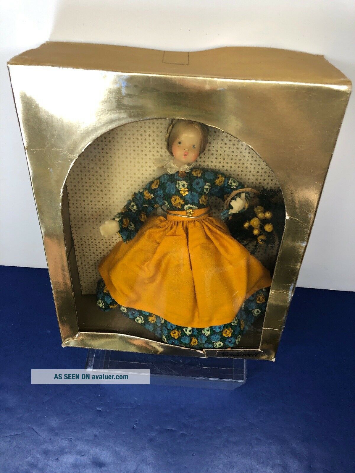 8” Vintage German Made Wax Angel Tree Topper Handarbeit Bauerin ...