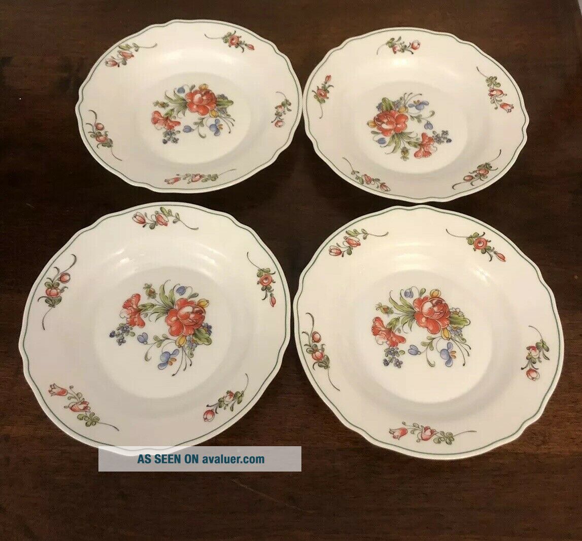 Set Of 4 Vintage Arcopal Arc France Milk Glass Provincial Soup Dinner ...