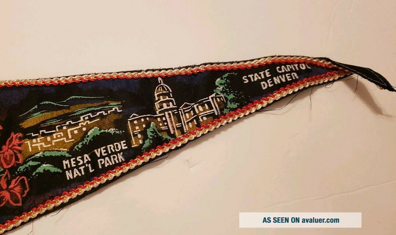 Vintage COLORADO Souvenir Travel Pennant Air Force Pikes Peak Denver ...