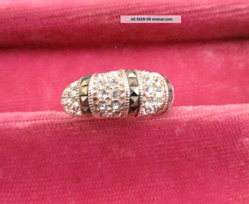 JUDITH JACK STERLING SILVER MARCASITES AND CZ ' S RING SIZE 10 VINTAGE ...