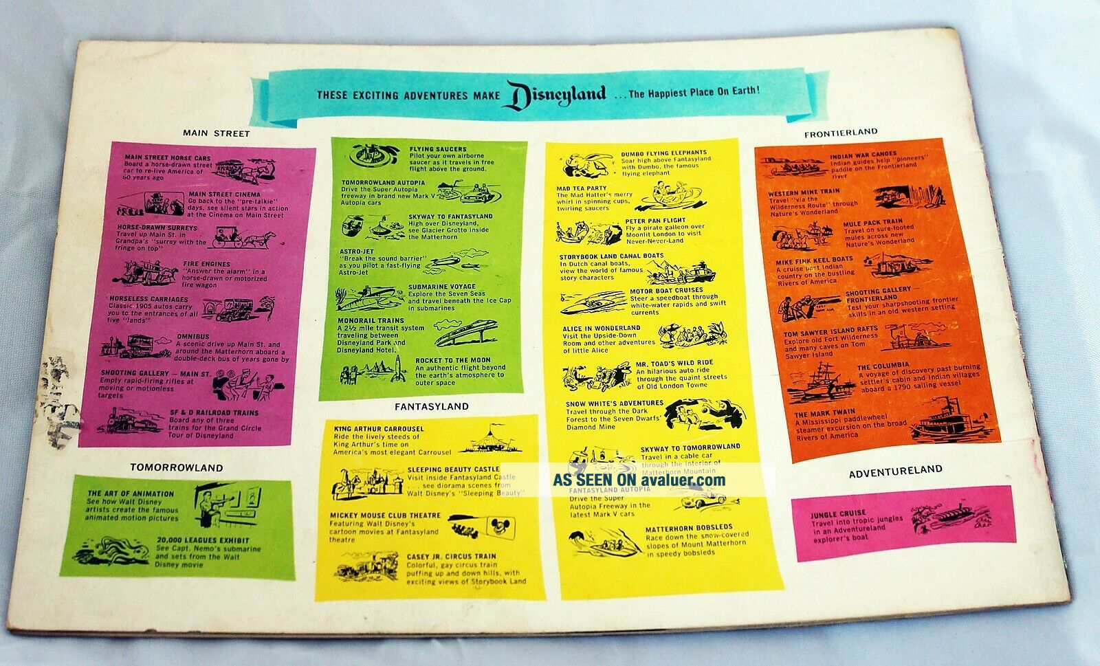 1961 Walt Disney Guide To Disneyland Vintage Book Theme Park Map ...