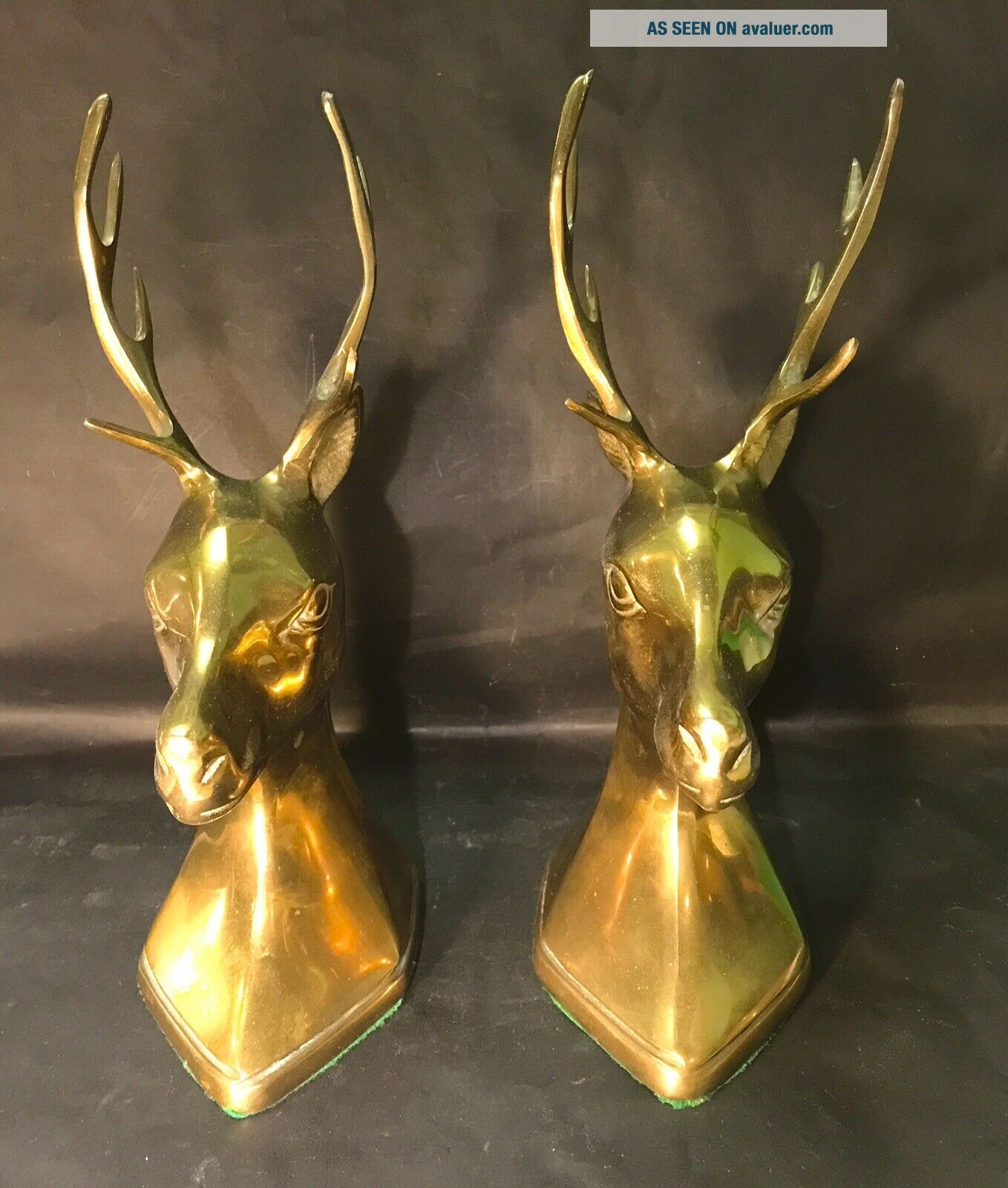 Vintage Brass Buck/Deer Bookends 10 " Made In Korea Hunting Man Cave ...