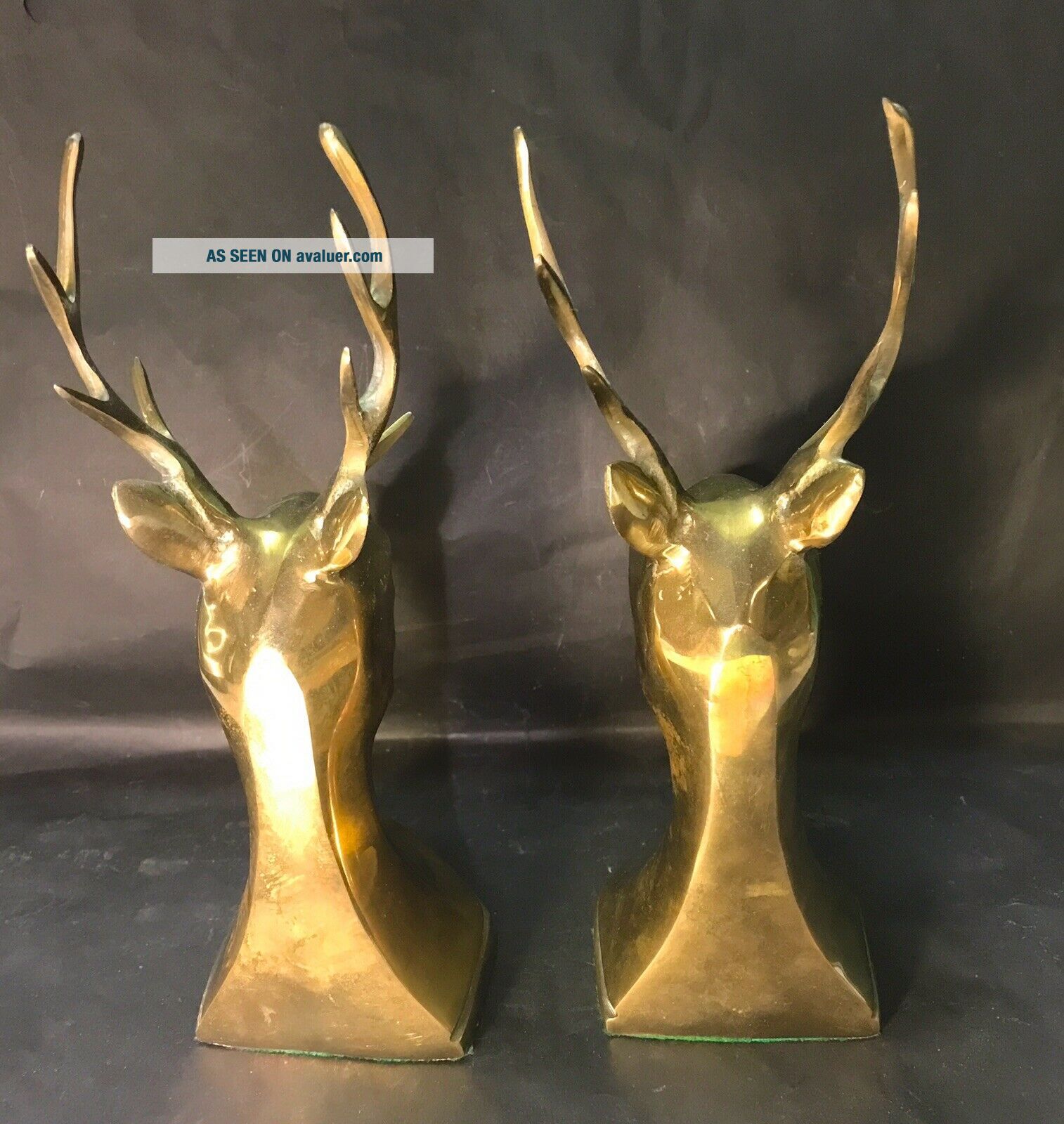 Vintage Brass Buck/Deer Bookends 10 " Made In Korea Hunting Man Cave ...