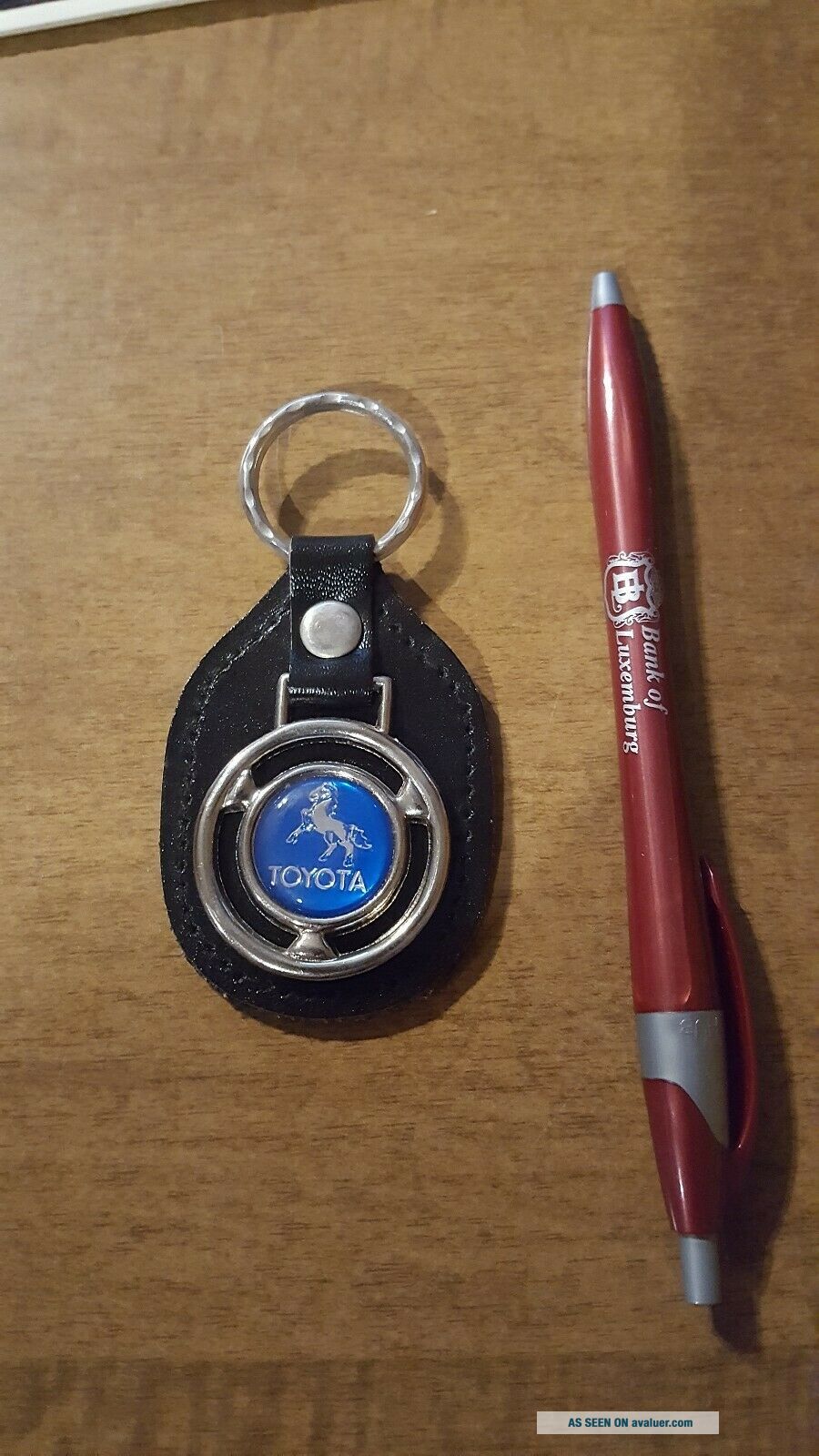 Toyota AUTO LEATHER KEYCHAIN KEY CHAIN RING Vintage Blue | #7866419