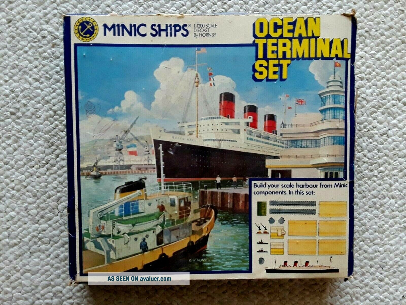 Vintage 1960 ' S Minic Ships By Hornby, Ocean Terminal Set, Queen Mary ...