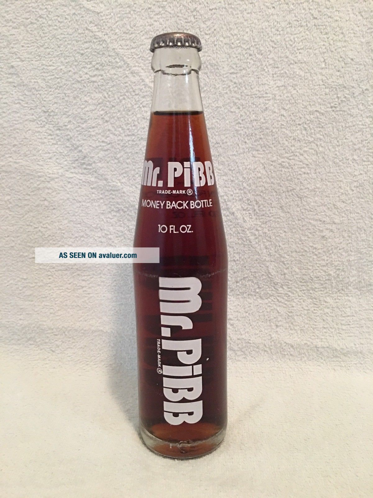 FULL VINTAGE 10oz MR. PIBB ACL SODA BOTTLE COCA - COLA | #7876501