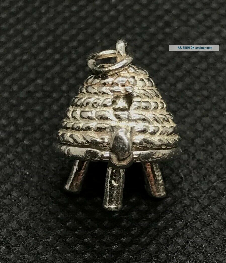 Vintage Sterling Silver Opening Beehive Charm With Honey Bee Inside ...