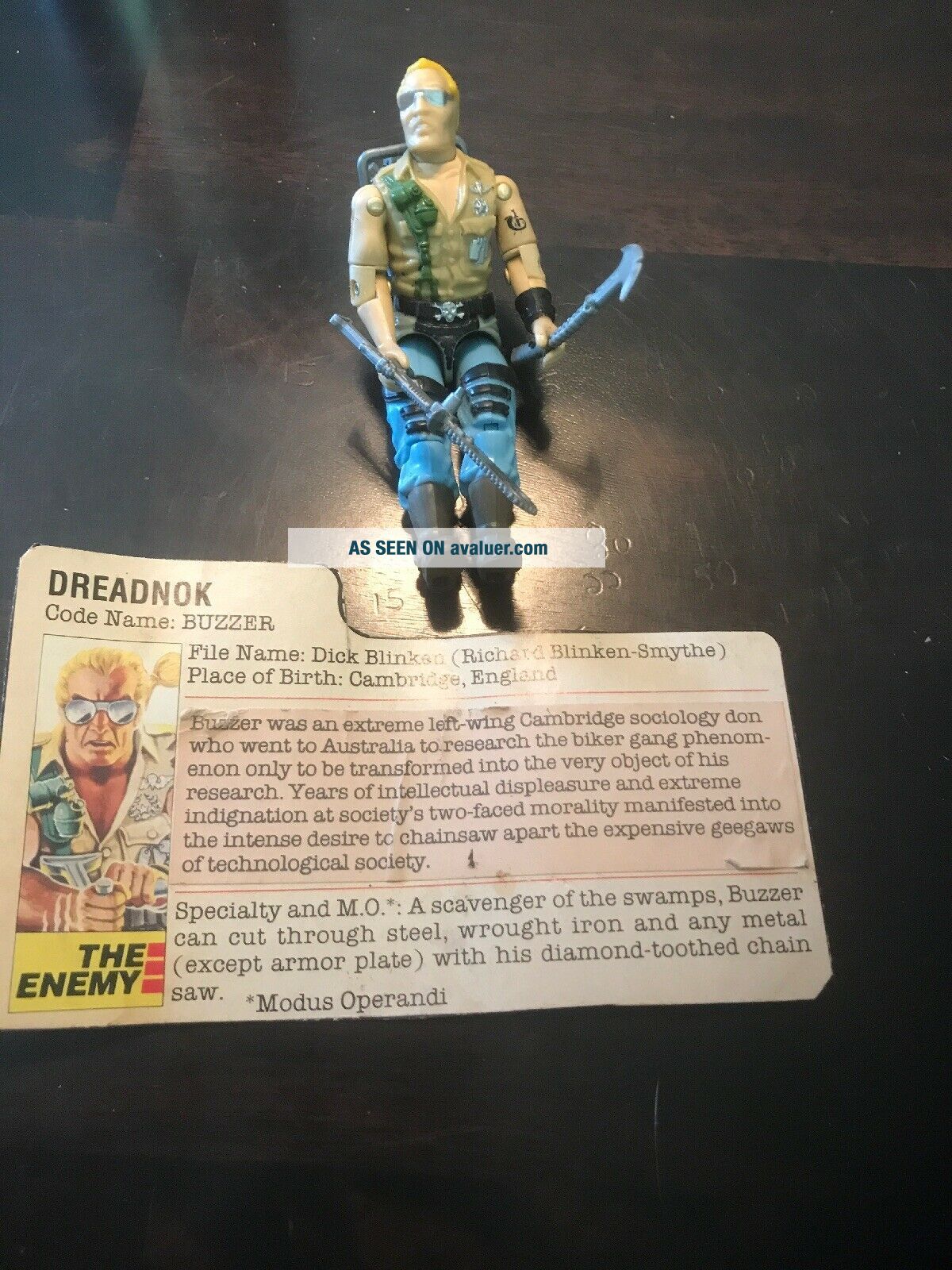 VINTAGE 1985 GI JOE DREADNOK BUZZER V1 ACTION FIGURE COMPLETE | #7882016